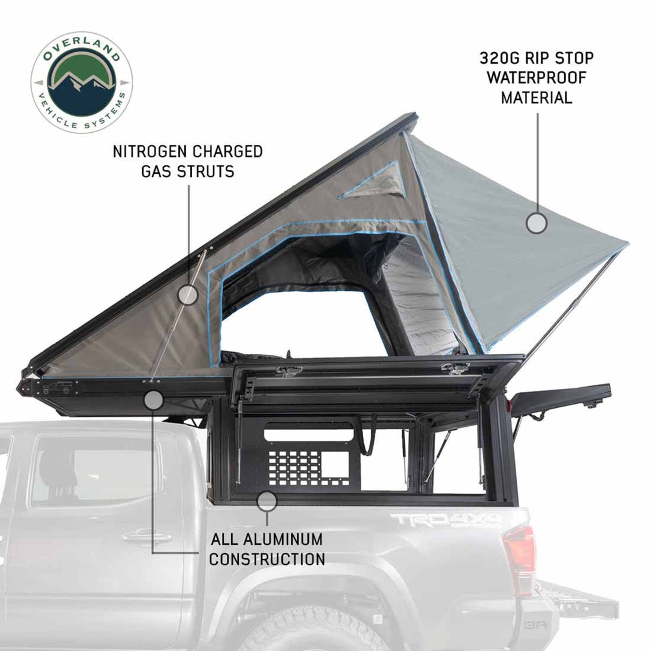 Overland Vehicle Systems MagPak Camper Shell/Roof Top Tent Combo ...