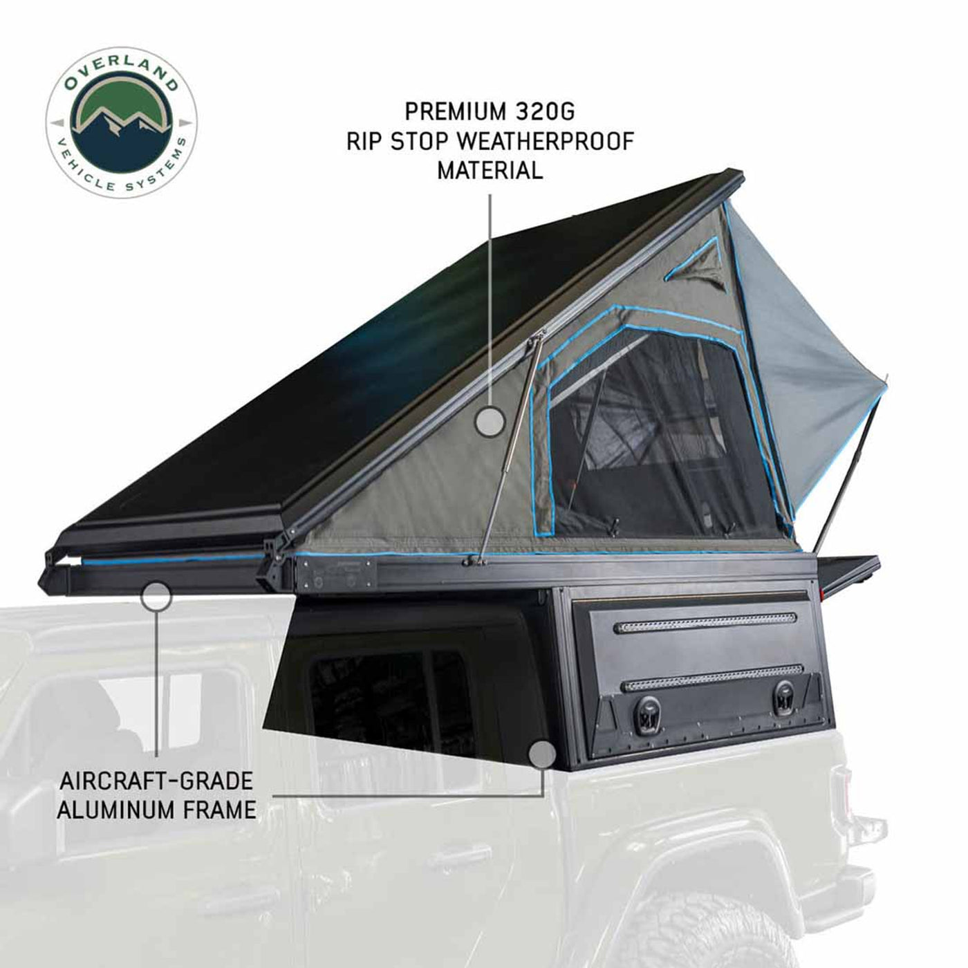Overland Vehicle Systems MagPak Camper Shell/Roof Top Tent Combo ...