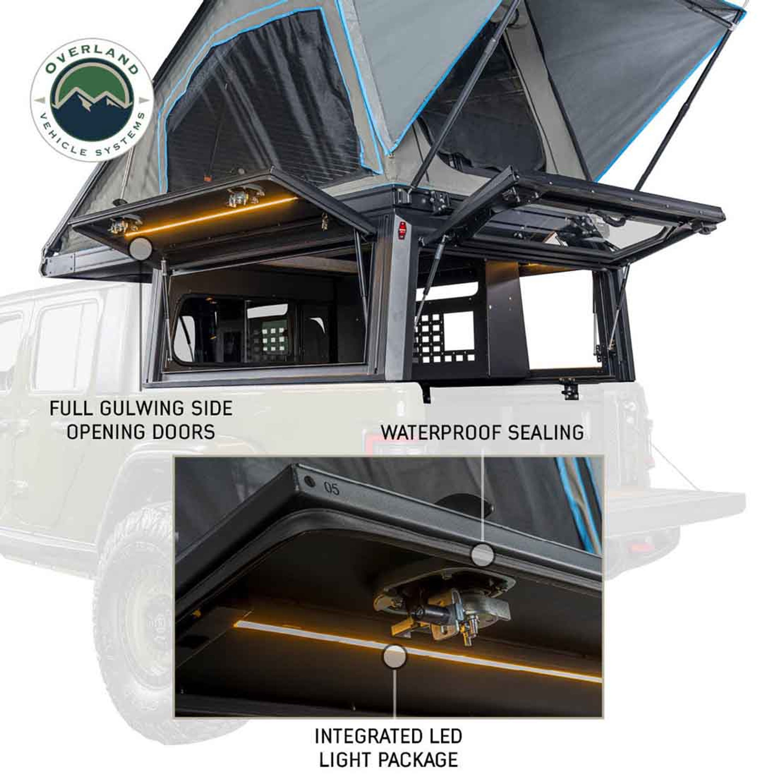 Overland Vehicle Systems MagPak Camper Shell/Roof Top Tent Combo ...