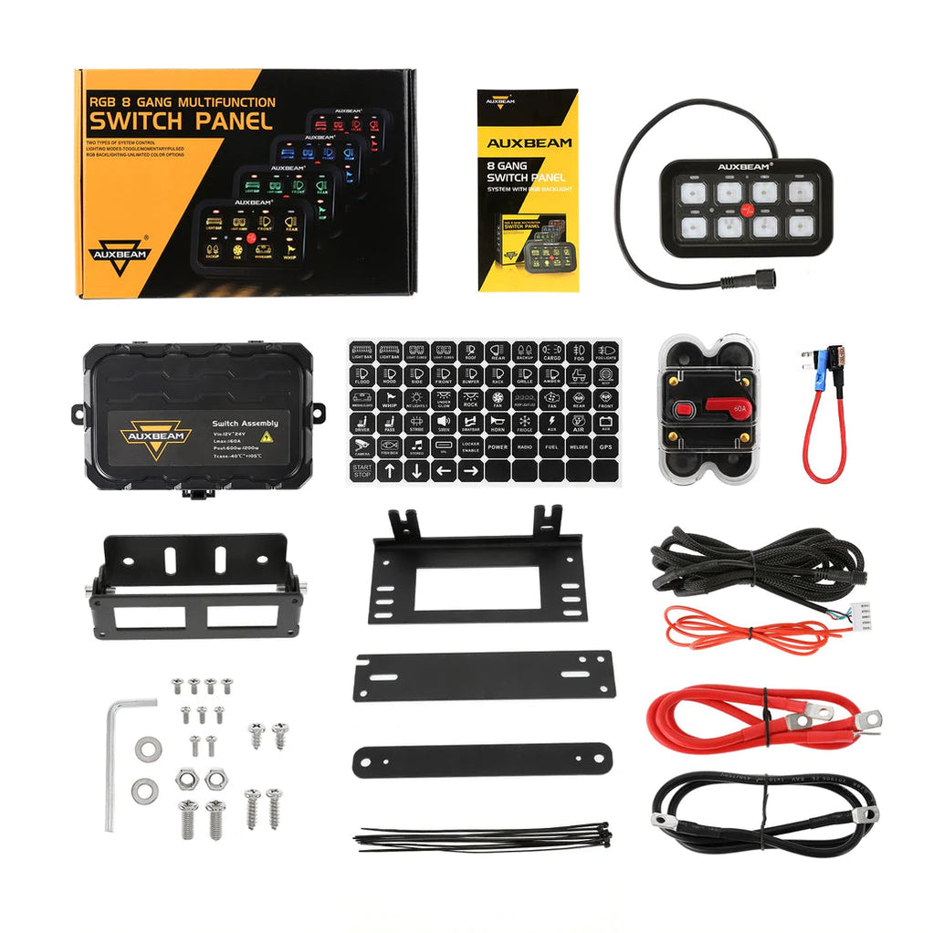 Auxbeam 8 Gang RGB Switch Panel Kit — Tundra Lifestyle